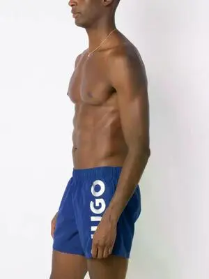Hugo Abas Metallic Logo-print Swim Shorts
