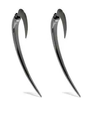 SHAUN LEANE Black Rhodium Large Hook Earrings - Silver