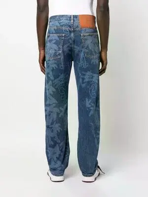 Palm Angels Palm Tree Print Denim Jeans