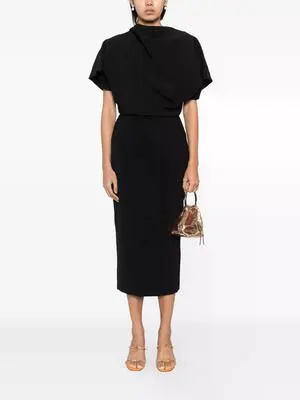Amsale Draped Detailing Midi Dress