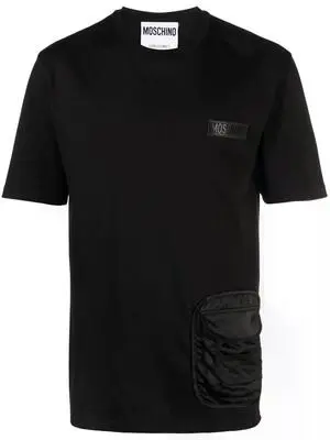 Moschino Logo-appliqué Cotton T-shirt - Black