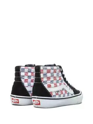VANS Sk8-hi High Top Sneakers With Sketchy Checkerboard Pattern