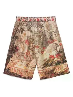 PIERRE-LOUIS MASCIA Printed Silk Shorts