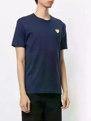 Play Comme Des Garcon Embroidered Logo T-shirt - Blue
