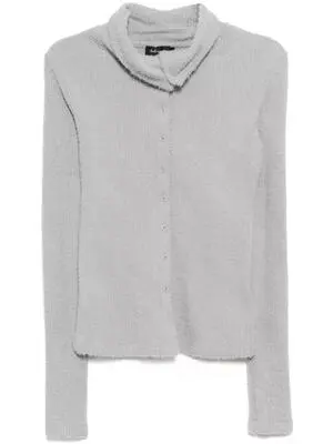 TOUT A COUP Brushed Knit Button-up Top