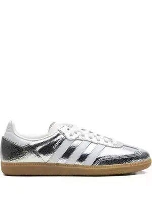 Adidas Samba Metallic Lace-up Sneakers - Silver