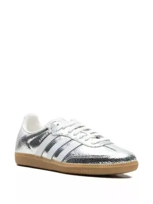 Adidas Samba Metallic Lace-up Sneakers - Silver