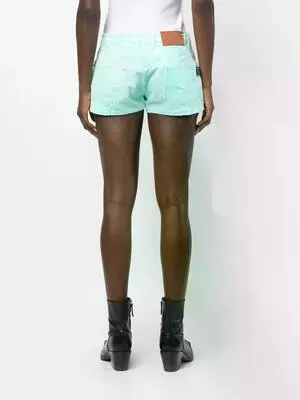 Philipp Plein Biker-style Denim Shorts - Green