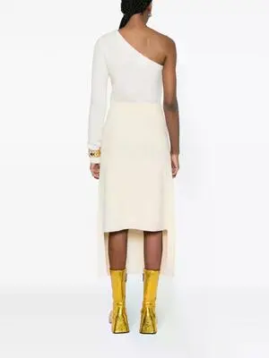 JIL SANDER Asymmetric Wool Midi Skirt