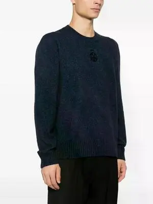 Alexander McQueen Skull-embroidered Crew Neck Sweater