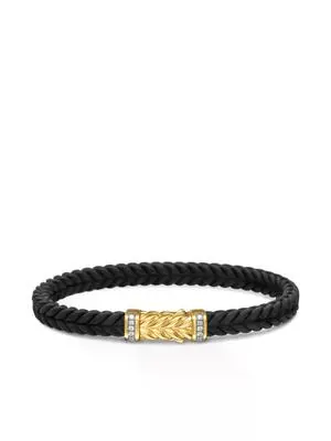 David Yurman 18kt Yellow Gold And Diamond Chevron Bracelet