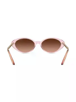Versace Greca Plaque Oval Frame Sunglasses
