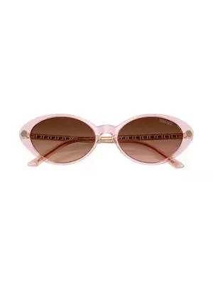 Versace Greca Plaque Oval Frame Sunglasses