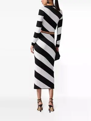 Carolina Herrera Striped Knitted Pencil Skirt