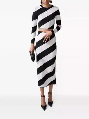 Carolina Herrera Striped Knitted Pencil Skirt