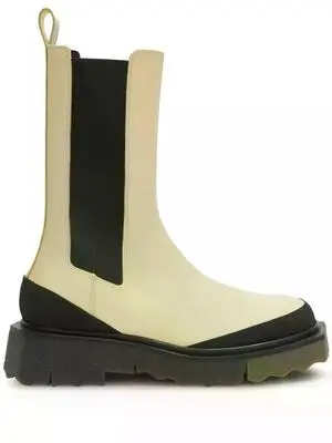 Off-white Paneled Boots For Women