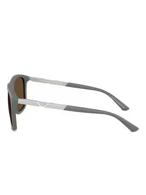 Emporio Armani Matte-frame Square Sunglasses - Grey