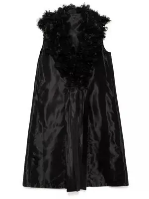 Shiatzy Chen Embroidered Tulle Coat - Black