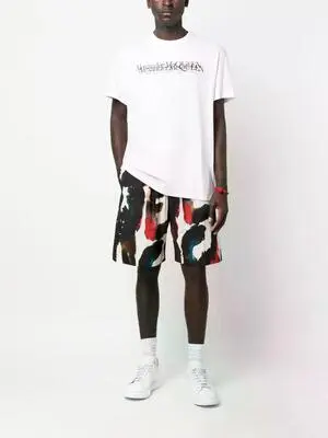 Alexander McQueen Logo-print Cotton Shorts - Black