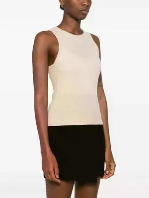 Max & Moi Sleeveless Cashmere Knit Top - Neutrals