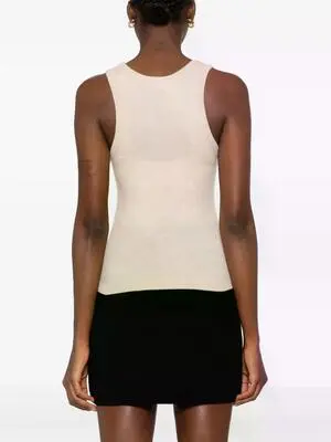 Max & Moi Sleeveless Cashmere Knit Top - Neutrals