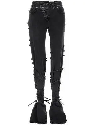 Alexander McQueen Asymmetrical Tied Jeans
