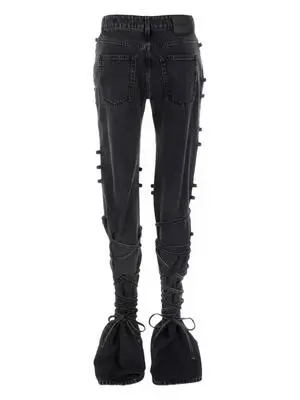 Alexander McQueen Asymmetrical Tied Jeans