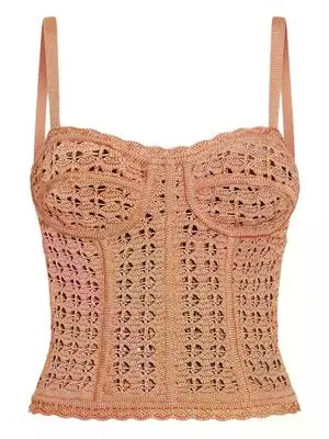 Dolce & Gabbana Crochet Bustier Top - Pink