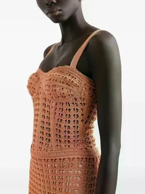 Dolce & Gabbana Crochet Bustier Top - Pink