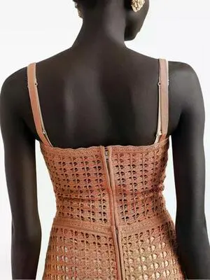 Dolce & Gabbana Crochet Bustier Top - Pink