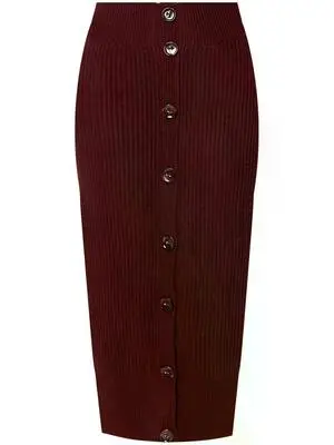 Erdem Ribbed Knit Pencil Midi Skirt