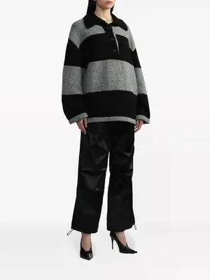 HALFBOY Spread-collar Striped Jumper