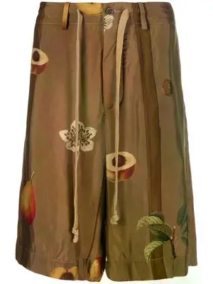 UMA WANG Fruit Print Drawstring Shorts