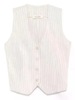 MOUTAKI Striped V-neck Waistcoat