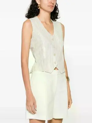 MOUTAKI Striped V-neck Waistcoat