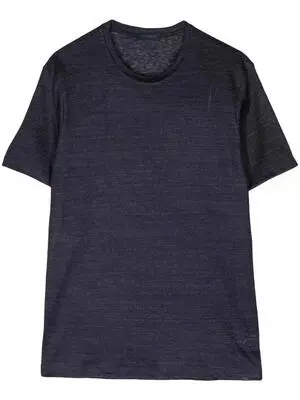 Paul & Shark Crew-neck Linen T-shirt - Blue