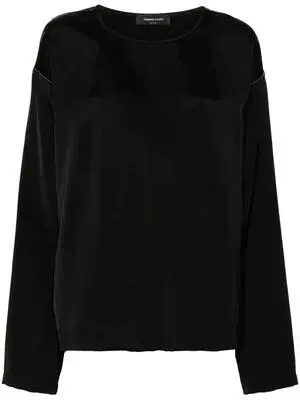 Fabiana Filippi Beaded Trim Crepe Top
