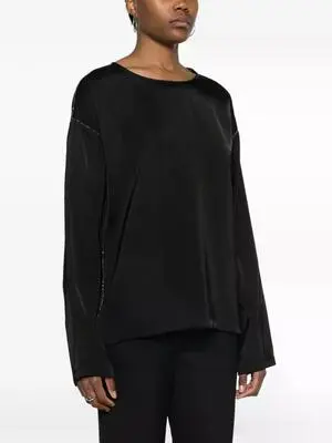 Fabiana Filippi Beaded Trim Crepe Top