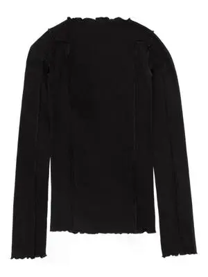 BASERANGE Omato Long-sleeve Organic Cotton Top - Black