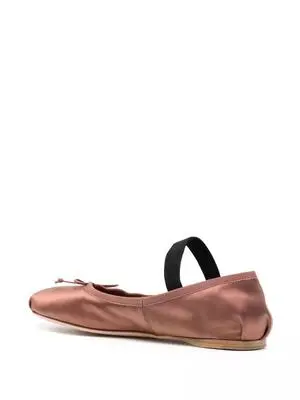 Miu Miu Satin Ballerina Shoes - Brown