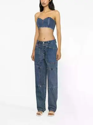 MONOT Denim Bandeau Top