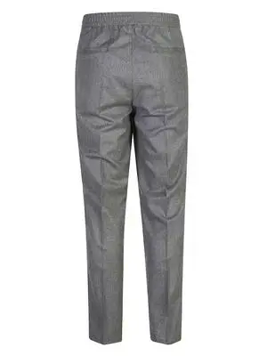 Brunello Cucinelli Medium Virgin Wool Drawstring Waist Trousers - Grey