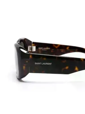 Saint Laurent Rectangle-frame Sunglasses - Brown