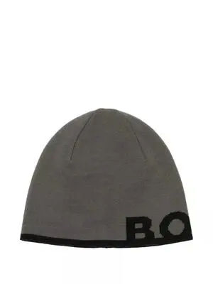 BOSS Jacquard Logo Beanie - Grey