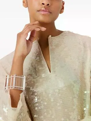 Emporio Armani Belted Sequin Midi Dress