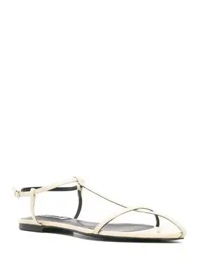 JIL SANDER Cage Flat Sandals - Neutrals