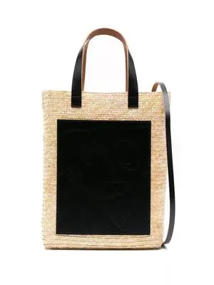 Plan C Pili And Bianca Straw Tote Bag - Neutrals