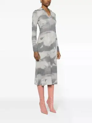 DIESEL® Wool Knitted Camouflage Midi Dress