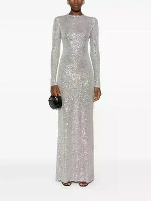 ATU BODY COUTURE Sequined Maxi Dress - Silver