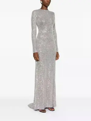 ATU BODY COUTURE Sequined Maxi Dress - Silver